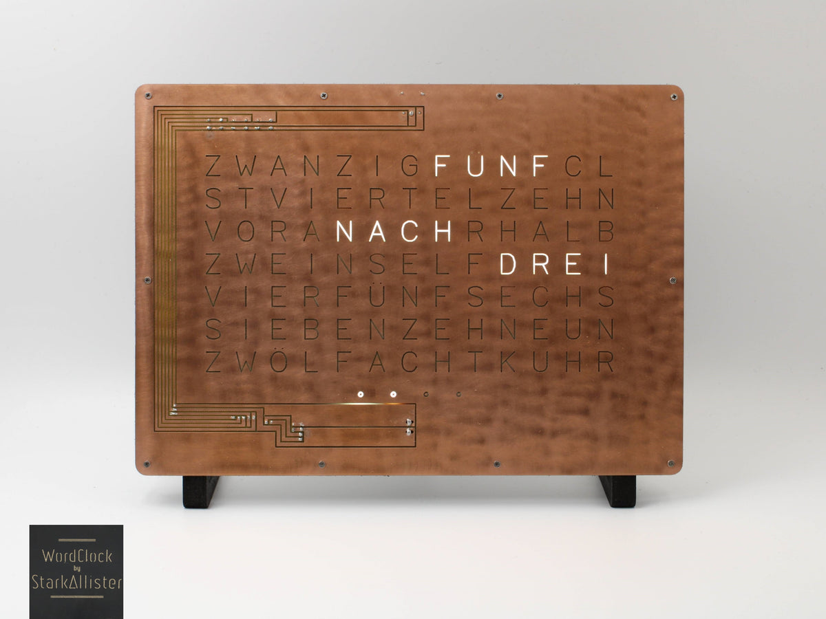 Wort Uhr deutsche Text Design LED-Buchstaben German version – WordClock ...